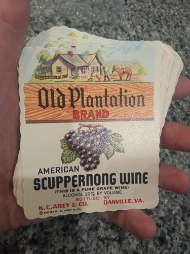 Vintage lot 100 wine labels Old Plantation Danville VA. | eBay