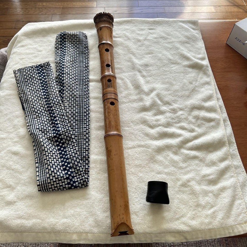 Japanese Shakuhachi Bamboo Flute 5 Hole 62cm Cut End Instrument ...