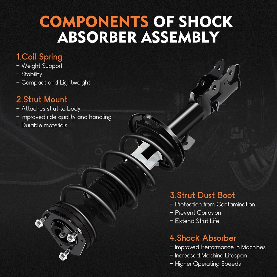 For 2010-2013 Ford Fiesta Front Complete Struts Spring Shocks Absorbers ...