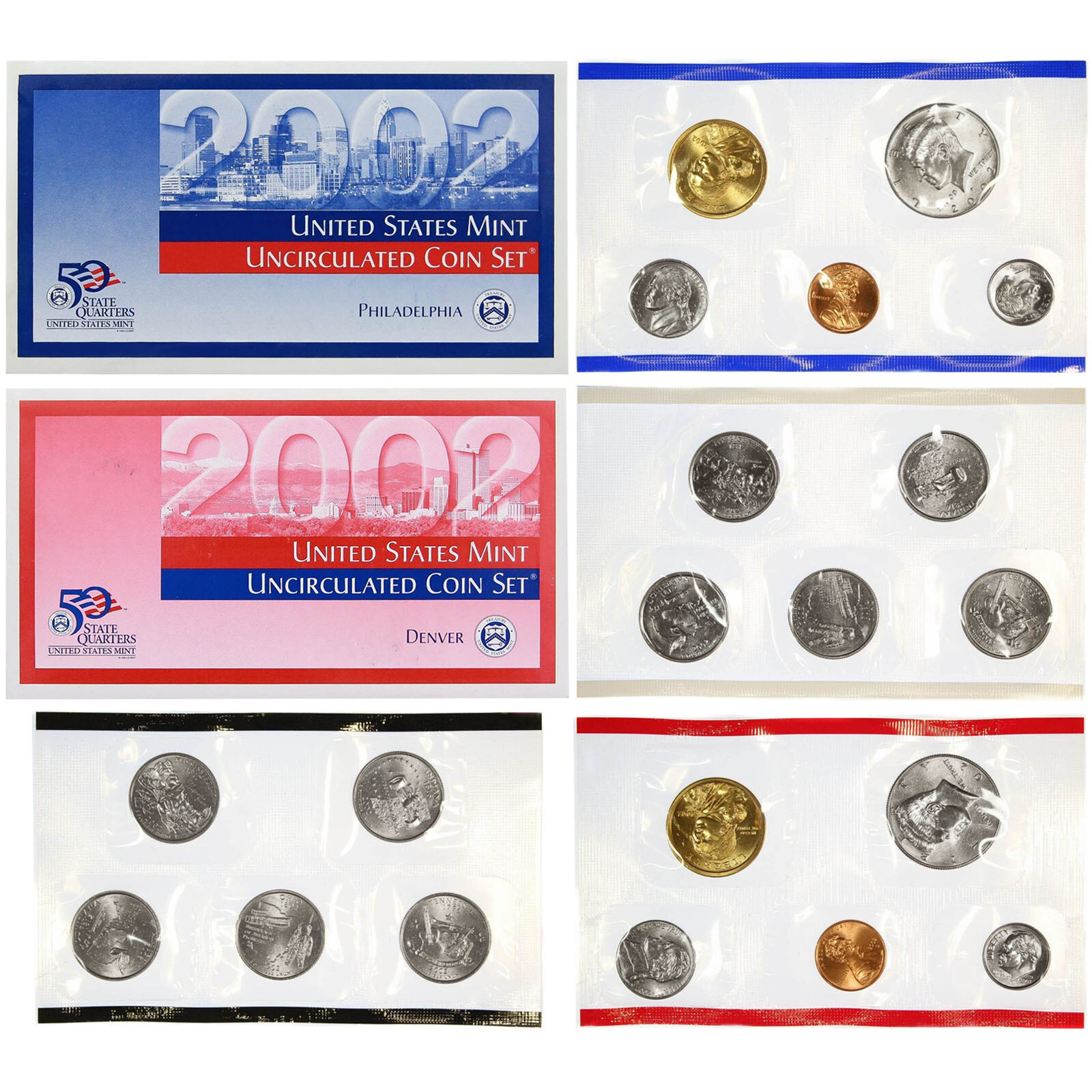 2002 Mint Set Original Envelope 20 BU US Coins BU | eBay