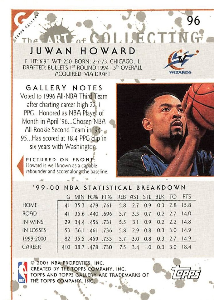 2000 Topps Gallery #96 Juwan Howard Dallas Mavericks | eBay