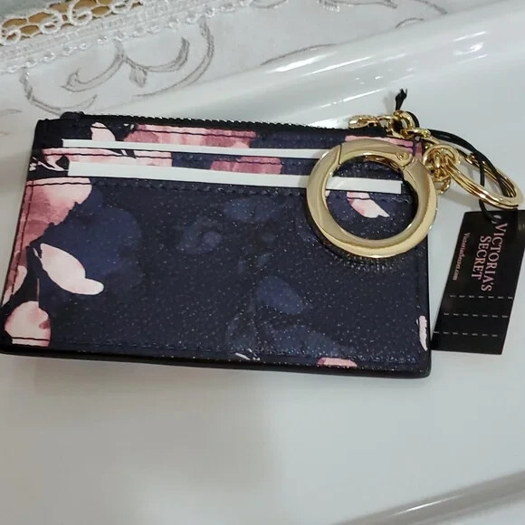 Victoria Secret Night Bloom Credit Card Case Coin Wallet & Keychain | eBay