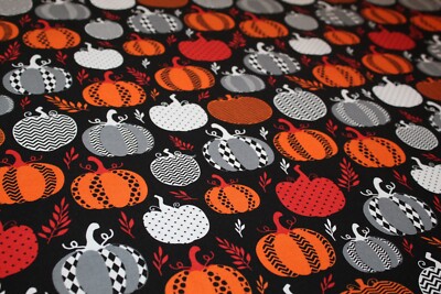 CUTE HALLOWEEN Fabric FULL YARD Yd. Yd {100% COTTON} Fall FUN Pumpkins ...