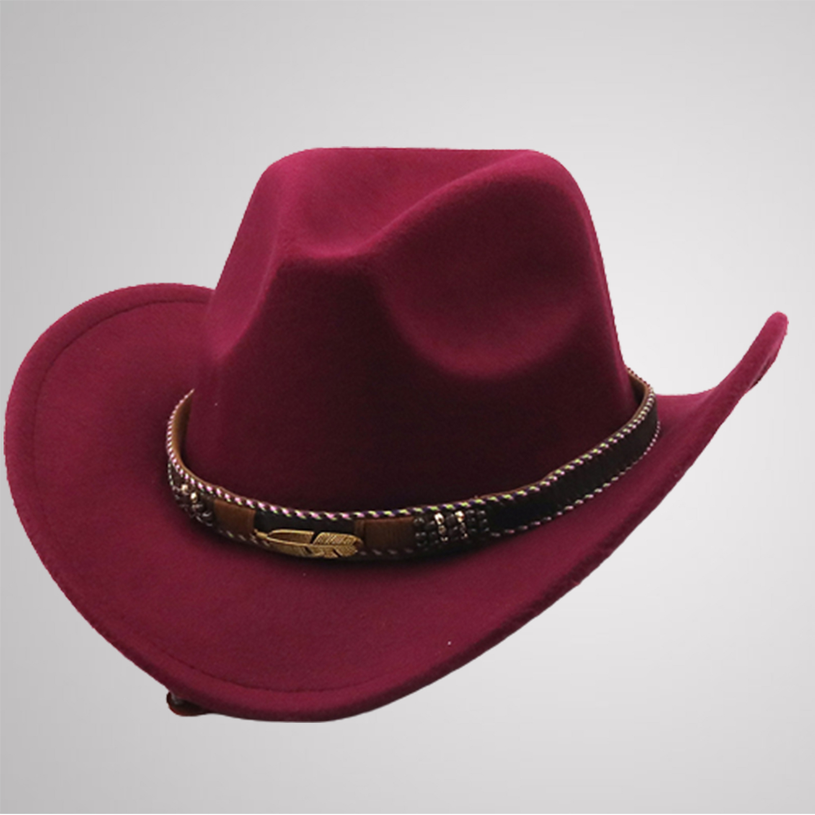 Fashion Womens Men Hat Cowgirl Cowboy Wild-West Hats Western Wide Brim ...