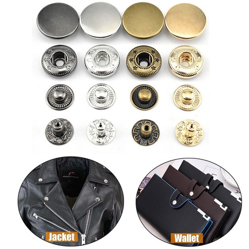 Quality Snap Fasteners Press Studs Poppers Buttons Brass 10/12mm/15mm ...