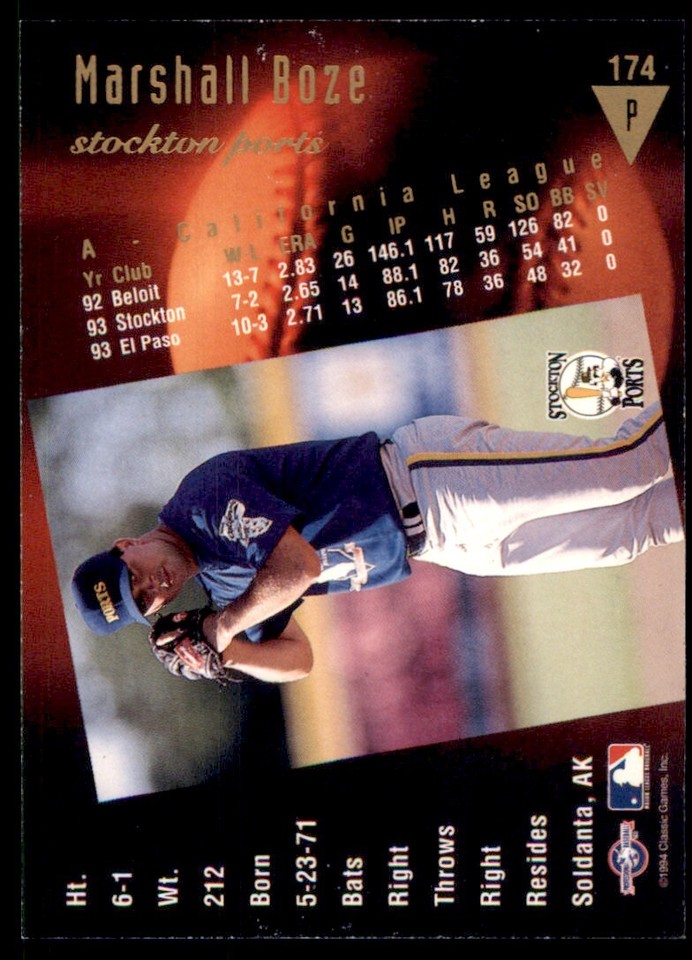 1994 Classic Best Gold Marshall Boze Stockton Ports #174 1101 | eBay