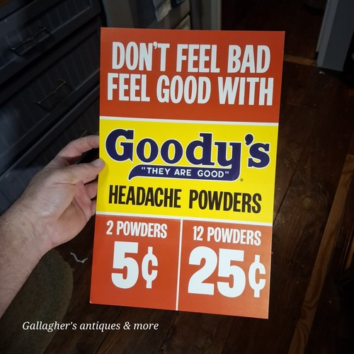 9x14 Vintage Goody’s Powders Advertisement Poster Card stock Store ...