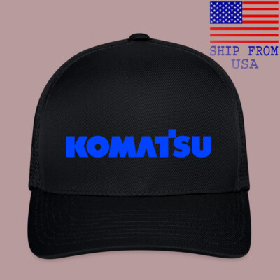 Komatsu Mining Equipment Black Baseball Cap Hat Adult Size S/M & L/XL ...