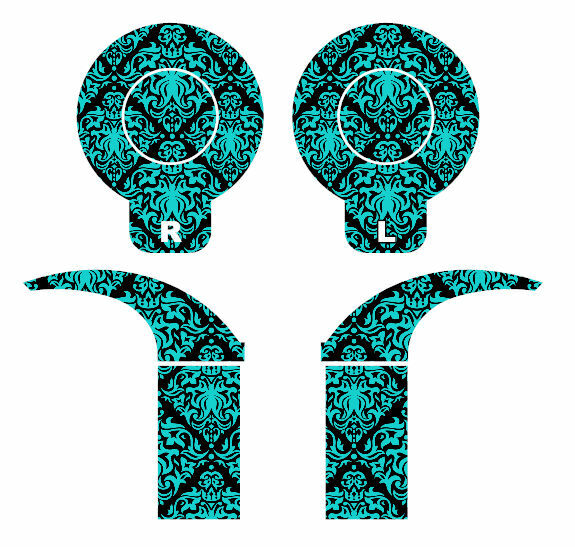 Nucleus N7 Cochlear Decal Skin Graphic Damask Teal For Coil Battery ...
