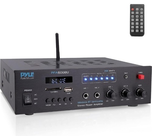 PYLE Wireless Bluetooth Karaoke Amplifier Home Car Bus Tours 300 Watts ...