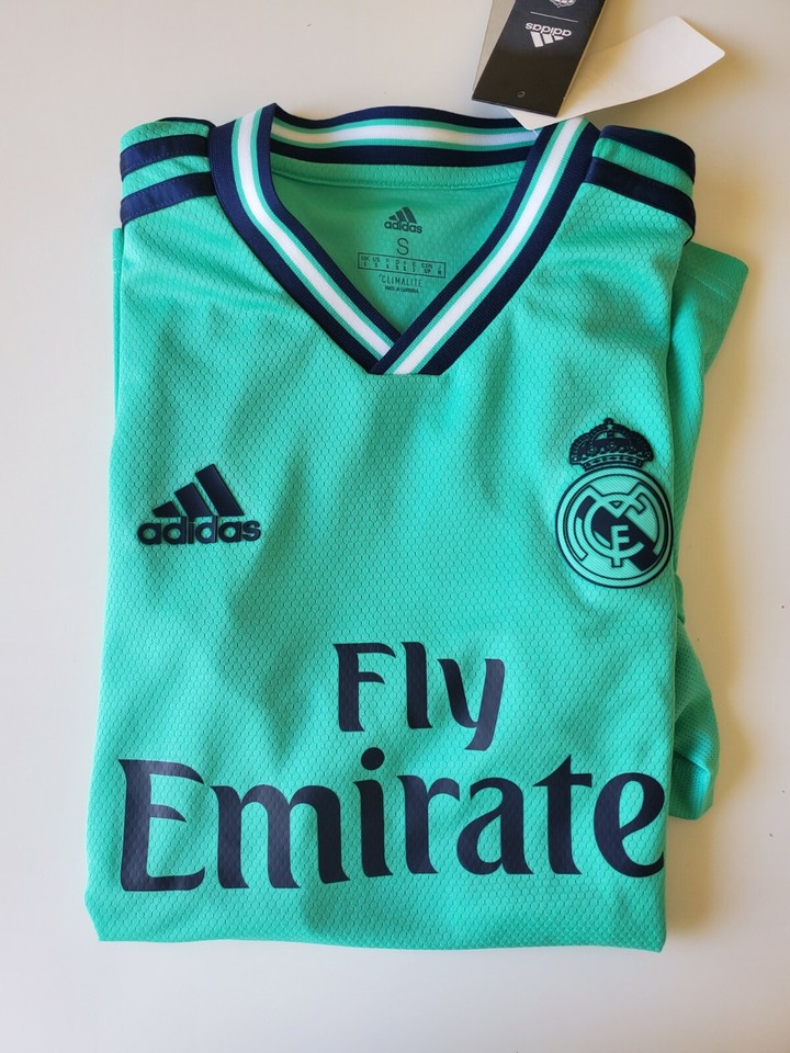 Adidas Real Madrid 2019/2020 3rd kit soccer jersey light green men sz S ...