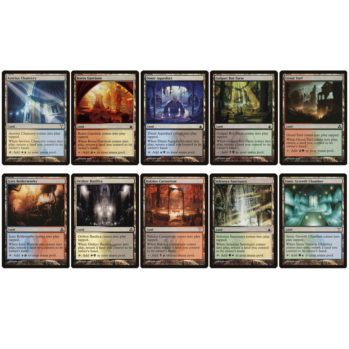 10x BOUNCE Dual Lands Full Set of 2-Color MTG Magic the Gathering | eBay