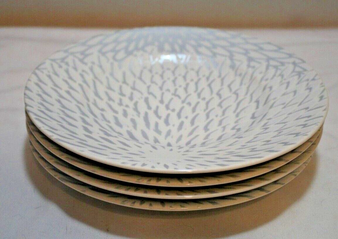 222 Fifth Asto Grey Round Porcelain 8 3/4" Salad / Accent Plates Set of ...