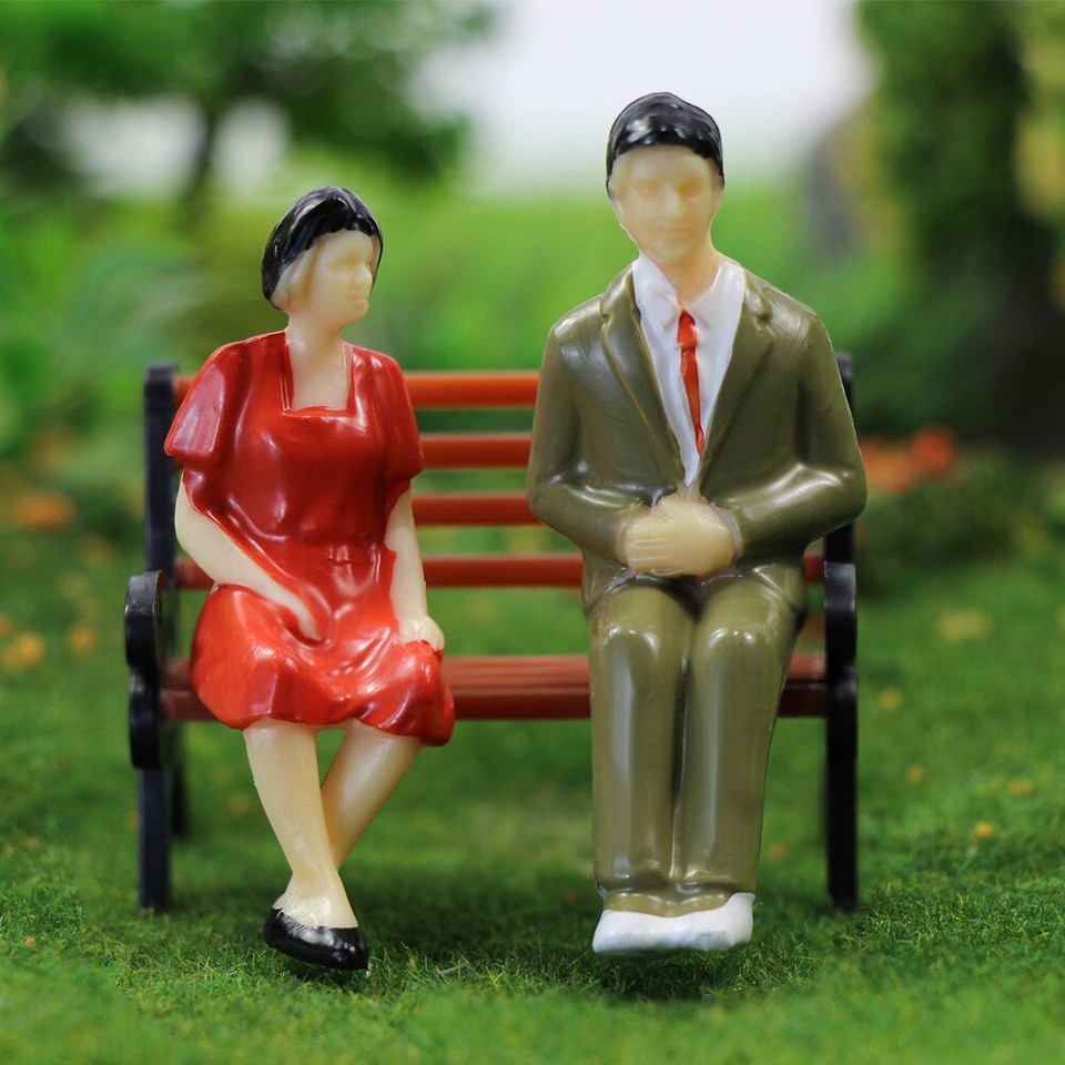 48pcs Model Trains 1:30 Painted Sitting Figures G Scale Seated People ...