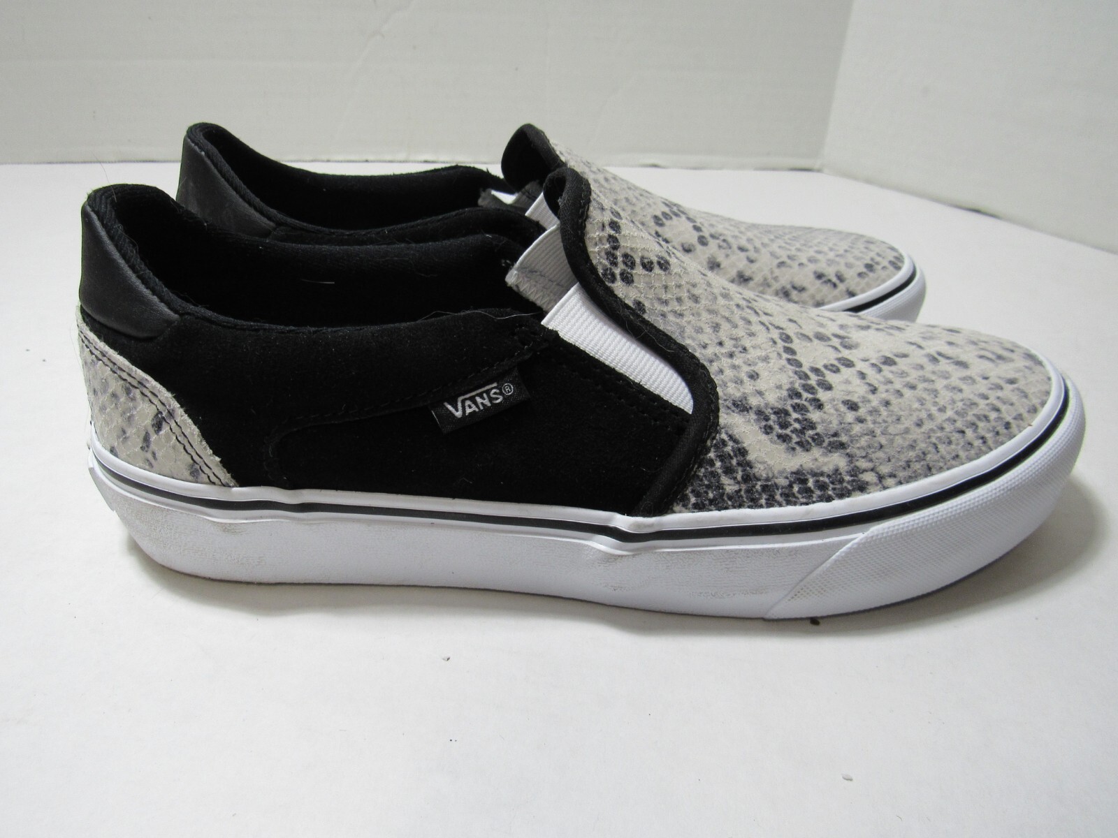 Vans Asher Deluxe Slip On Snakeskin Print Skate Shoes… - Gem