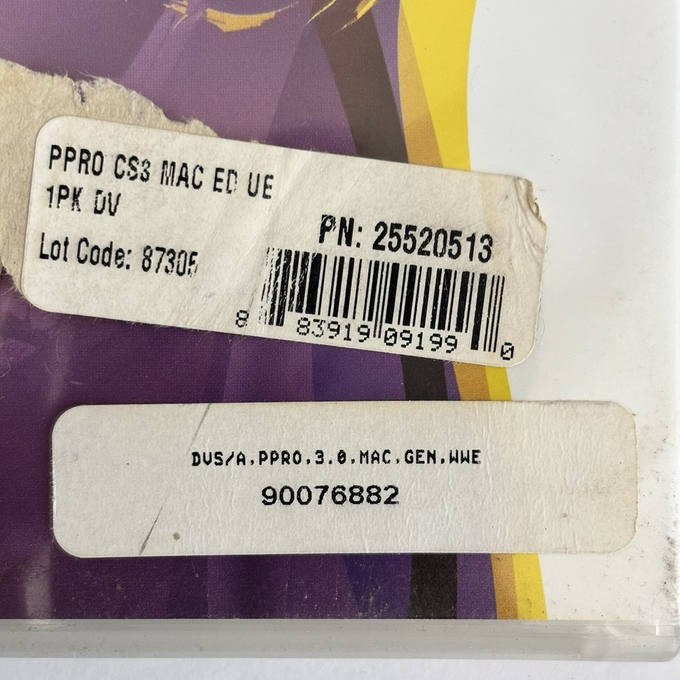 Adobe Premiere Pro CS3 Software for Macintosh Mac with Serial Numbers ...