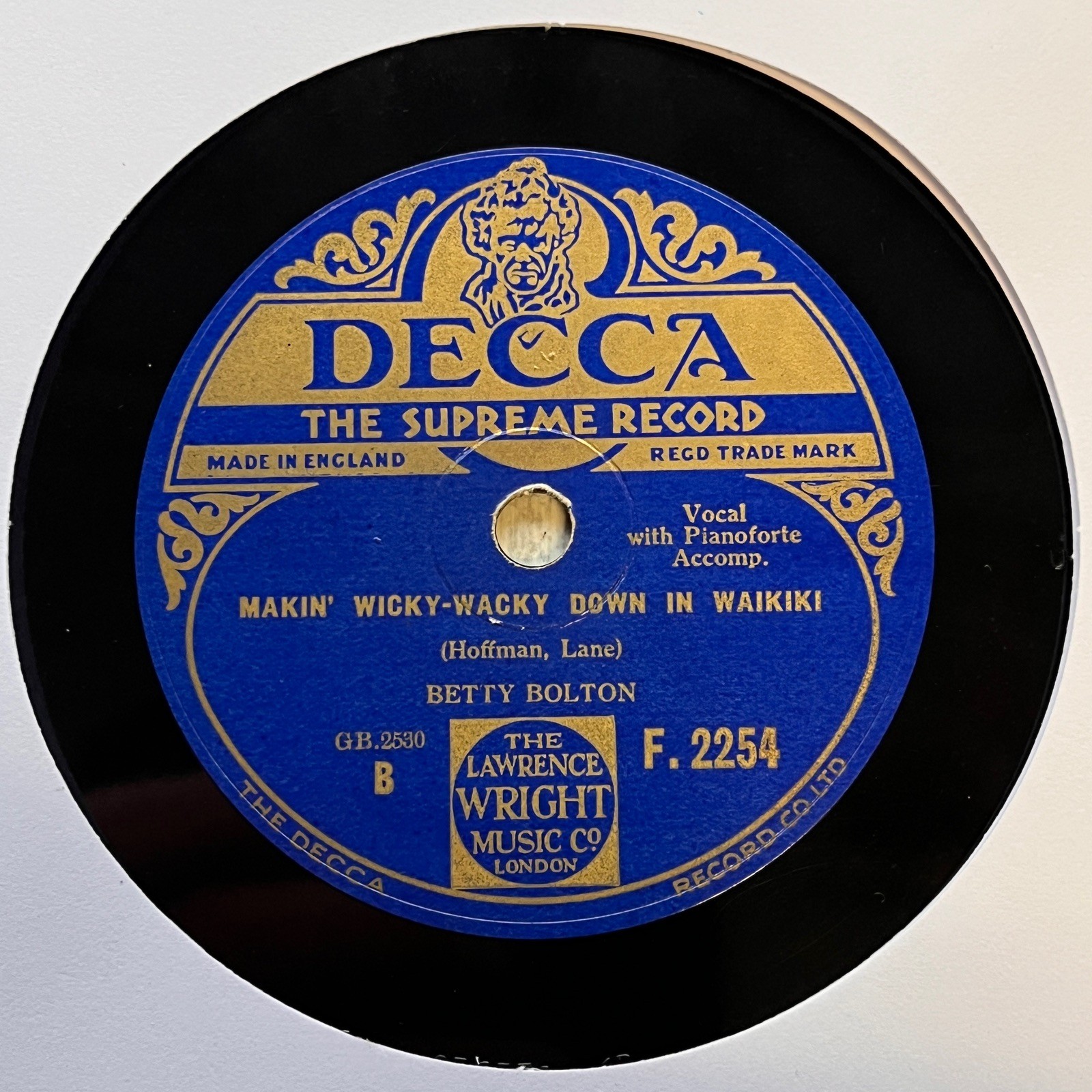 BETTY BOLTON - ‘MAKIN’ WICKY-WACKY DOWN IN WAIKIKI’ 1931 DECCA 78 E+ | eBay