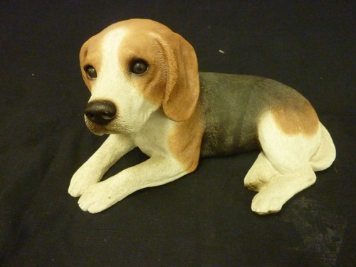 VINTAGE SANDICAST BEAGLE DOG FIGURINE SANDRA BRUE 1985 STATUE DOORSTOP ...
