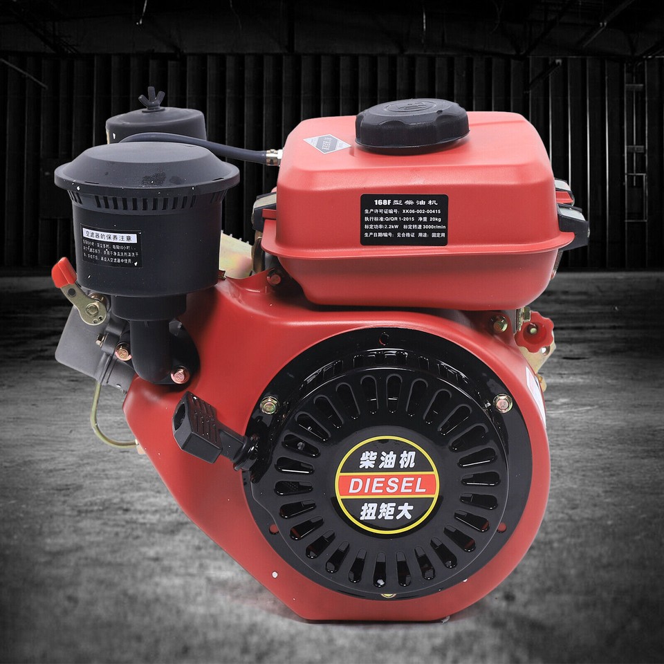 3HP 4-Stroke Diesel Engine Motor 196cc Single Cylinder AirCooled Small ...