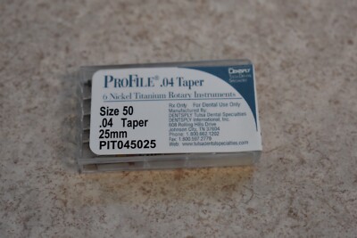 New Dentsply ProFile GT Nickel Titanium Files Size 50, 0.04 Taper, 25mm ...