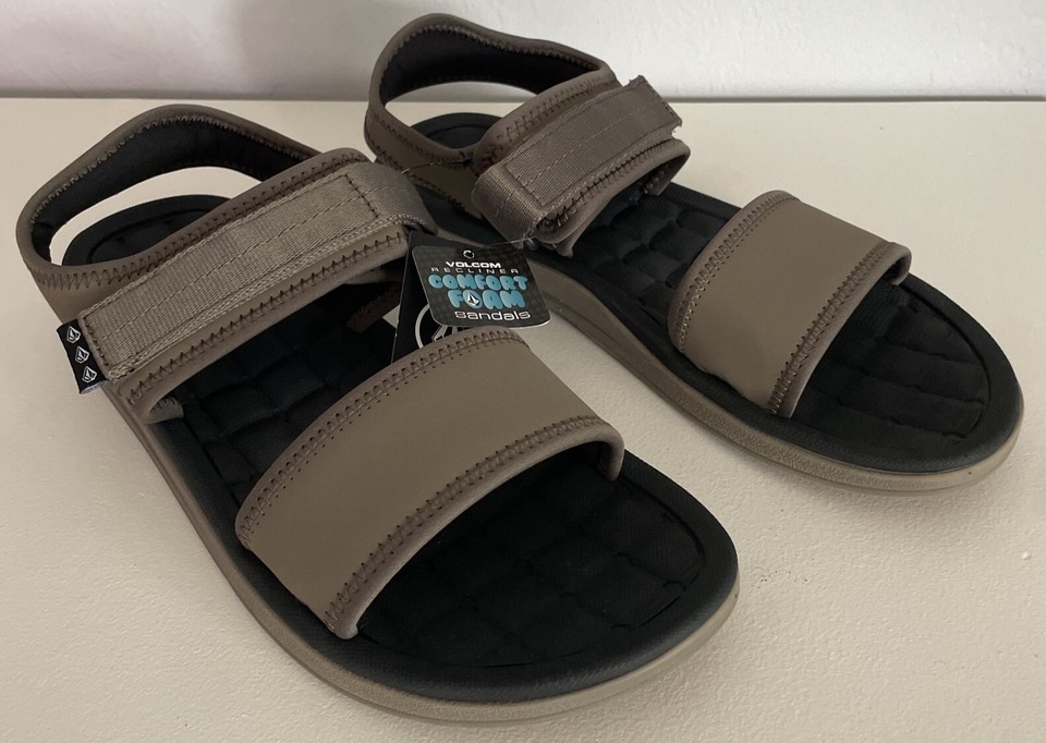 *NEW* MEN’S VOLCOM V.CO DRAFT SPORT FLIP FLOP SANDAL TAN BLACK NWOB | eBay
