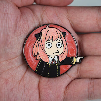 Anime Spy X Family Glitter Anya Forger Enamel Pin Metal Badge Manga ...