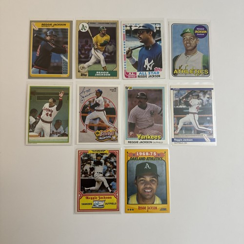 Reggie Jackson Lot (10) Baseball Card Collection Topps Donruss Upper ...