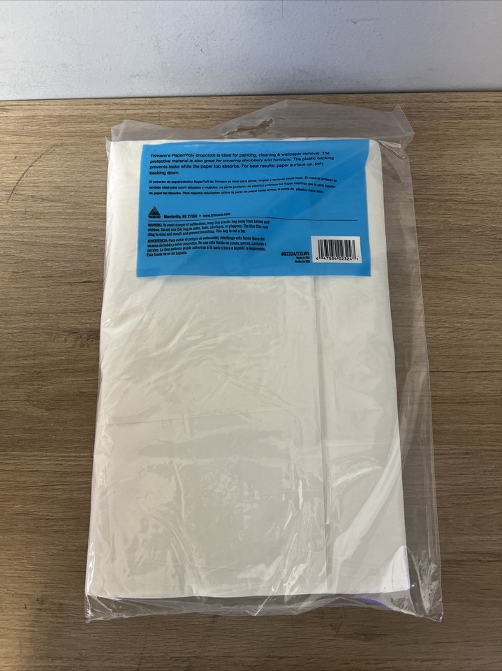Trimaco 02324 Paper / Poly Drop Cloth 9ft X 12ft (2 PACK) | eBay