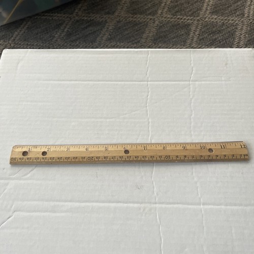 General Tools & Instruments 12” Wood Ruler with Metal Edge - Nice! | eBay
