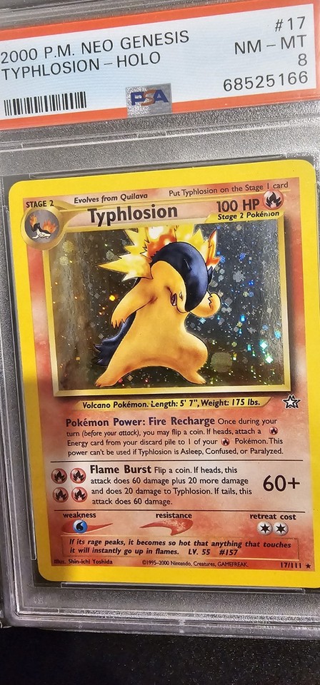 PSA 8 Pokemon Neo Genesis Typhlosion Holo Card #17/111 2000 | eBay UK