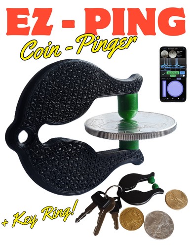 NEW! Gold & Silver Coin Bar Pinger EZ-Ping + Key Ring Micro Pocket ...