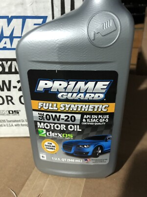 Prime Guard Full Synthetic Motor Oil SAE 0W-20 Lot of 6 | eBay