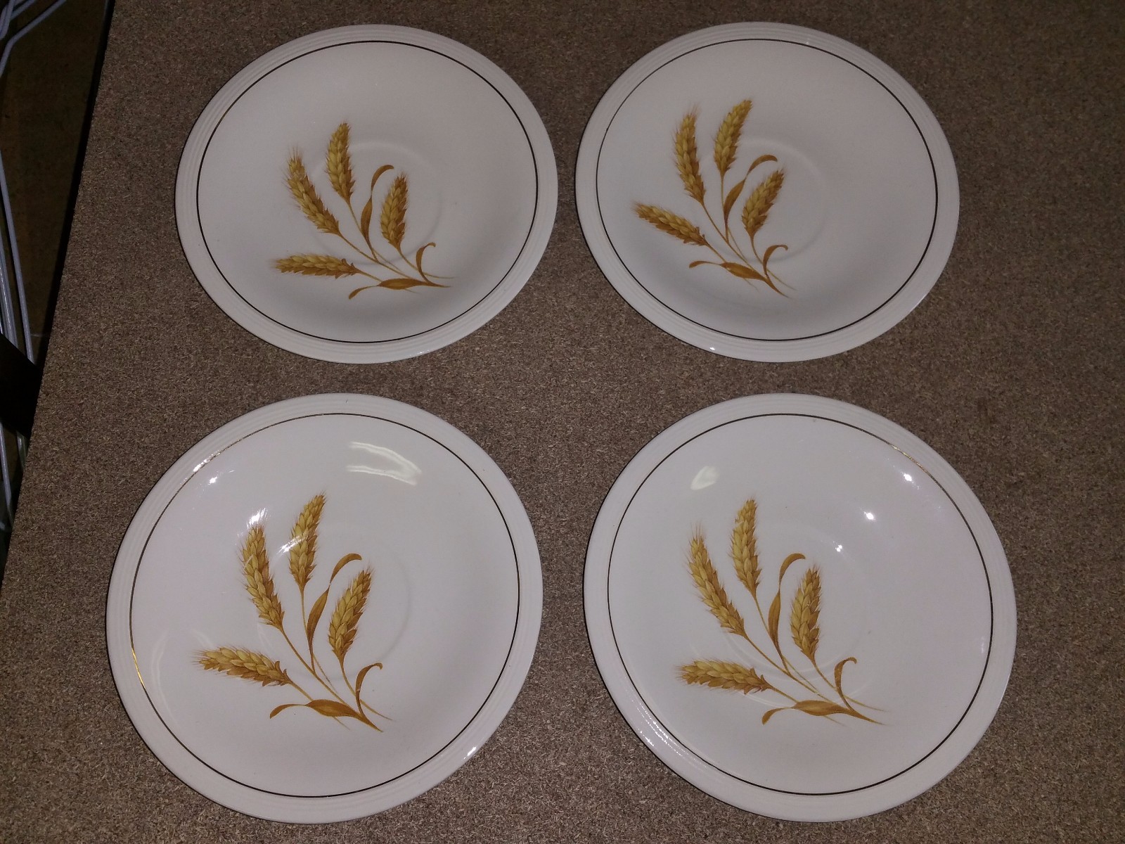 Knowles Golden Wheat Pattern USA China - (4) Saucers 6" | eBay
