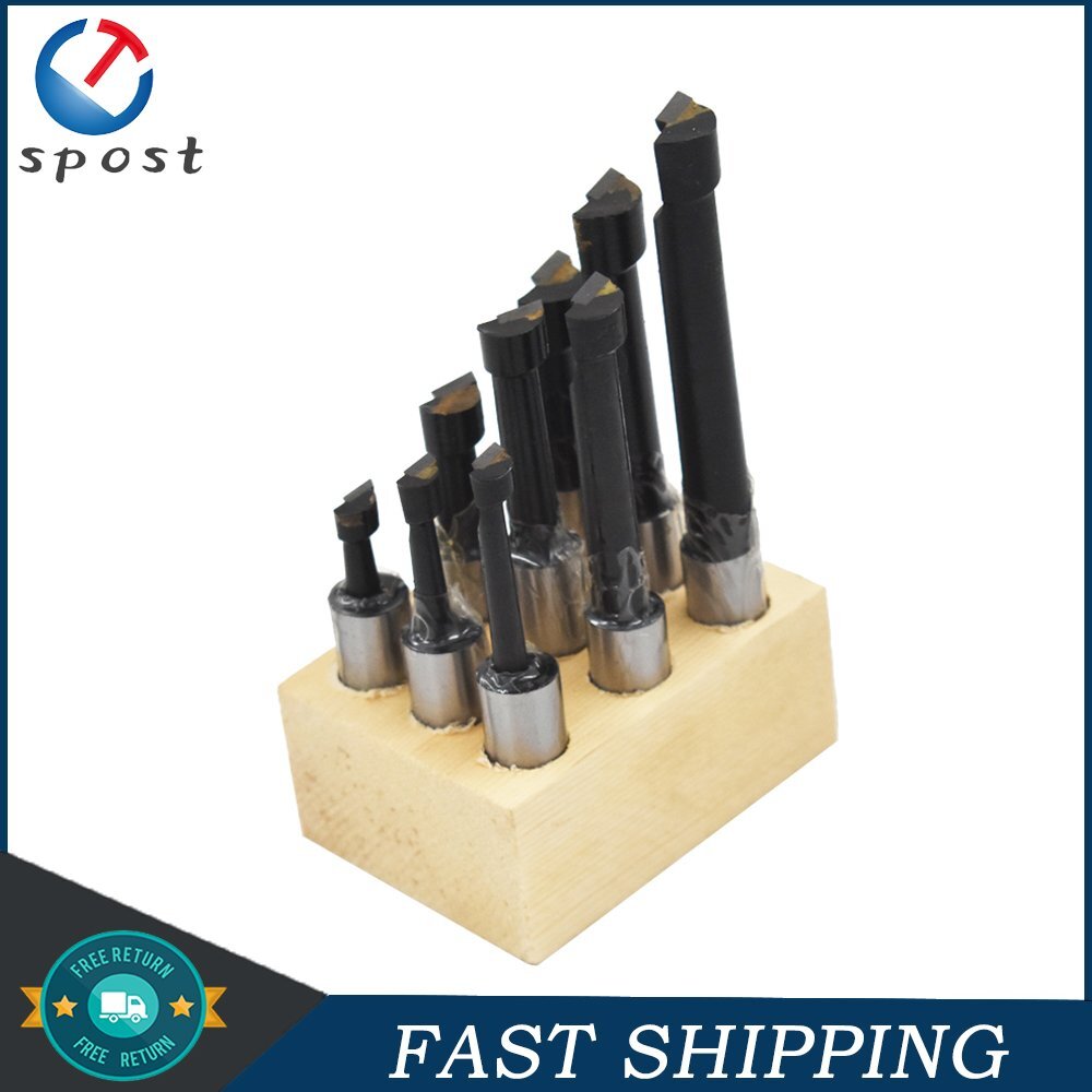 9 Pcs 1/2" Boring Bar Set Pro Quality Carbide Tipped Bars 1/2" Shank ...