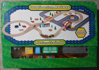 Imaginarium 91 Piece Wooden Railway Train Set 90 Piece | eBay