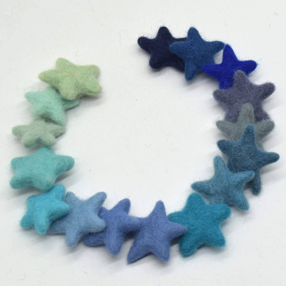 100% Wool Felt Stars - Handmade - Felted Stars - Assorted Colours | eBay