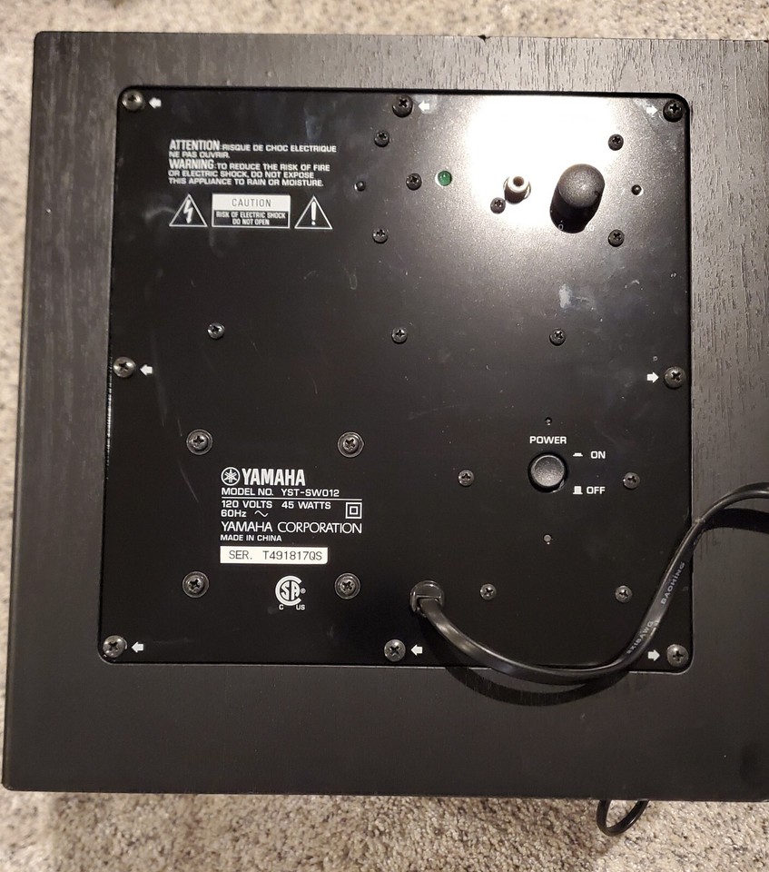 Yamaha YST-SW012 Subwoofer Active Sub Bass Home Theater Black Audio Loud 12" | eBay