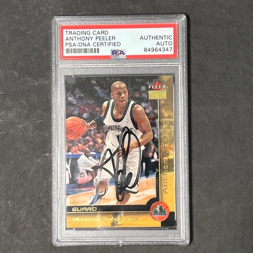2000-01 Fleer Premium #66 Anthony Peeler Signed Card AUTO PSA Slabbed ...