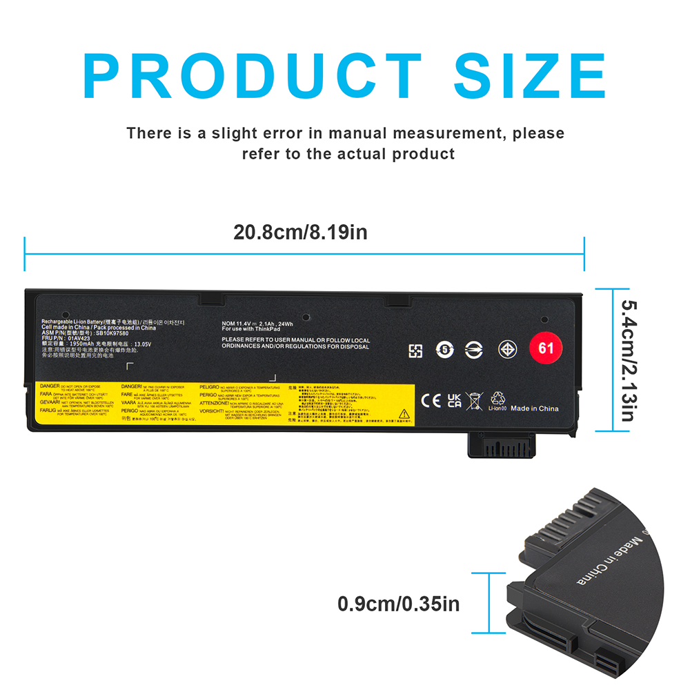 01AV452 Battery for Lenovo ThinkPad T470 T480 T570 T580 P51S P52S A475 ...