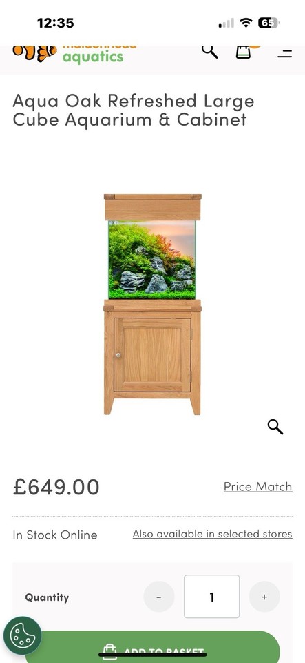 Aqua Oak Large Cube Aquarium 155 Litres - Maiden Head Aquatics | eBay UK