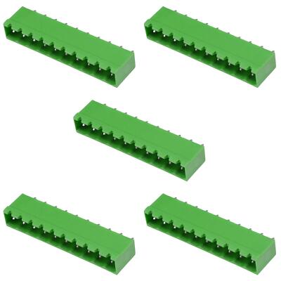 5 x 10-Way 5.08mm Vertical PCB Header Closed Ends Green 16A 300V | eBay