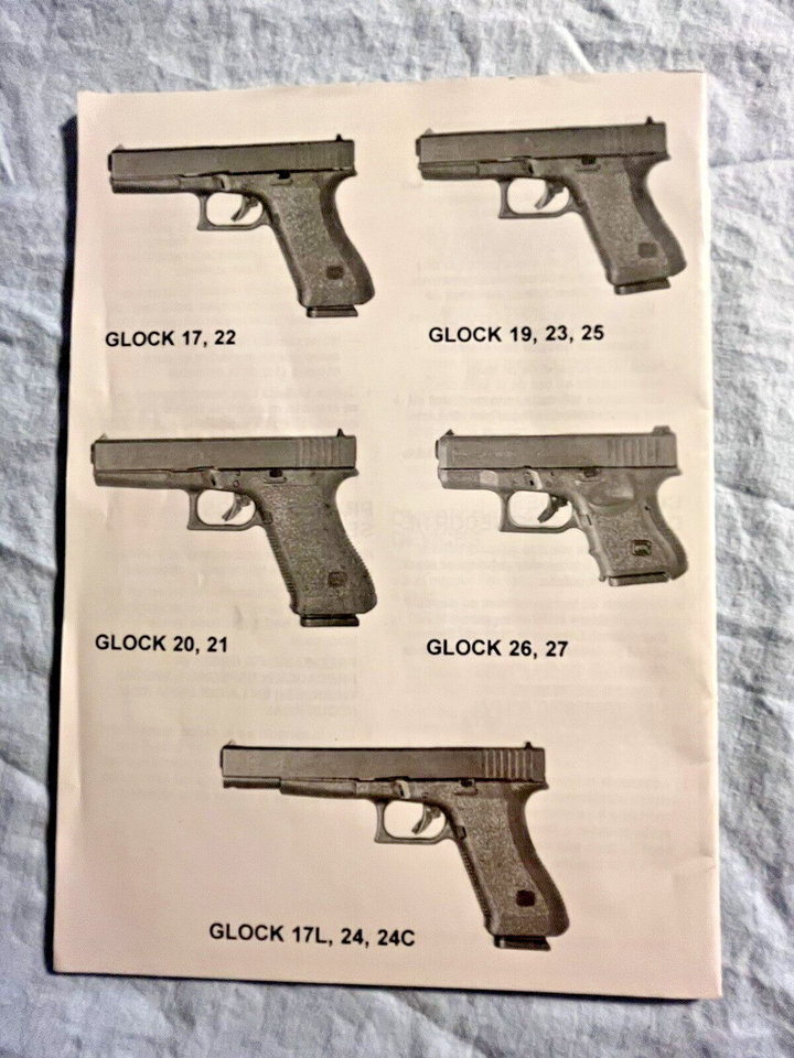 1996 GLOCK Instructions Owner's Manual Model 7,17L,19,20,21,22,23,24C,25,26,27 | eBay