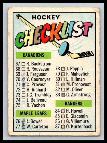1967-68 TOPPS # 120 CHECKLIST 24223 | eBay