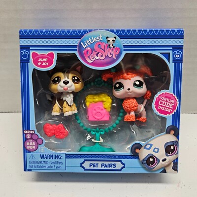 Littlest Pet Shop JUMP N JOY Pet Pairs - #88 Sheltie & #89 Coral Poodle ...