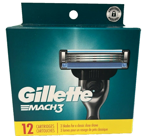 Gillette Mach 3 Razor Blade refills 12 Cartridges | eBay