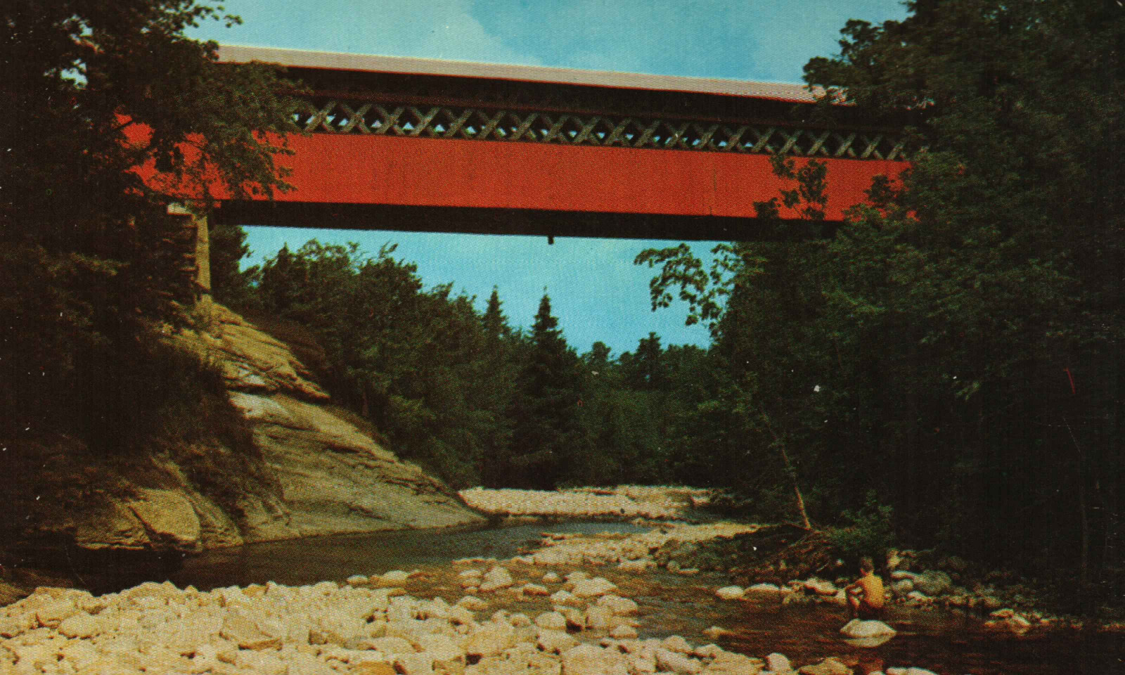 Postcard Chiselville Covered Bridge Roaring Branch Sunderland VT ...