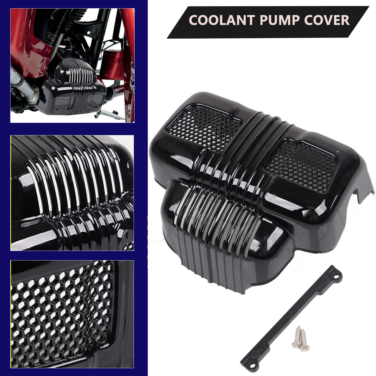 Gloss Black Coolant Pump Cover Kit Fit For Harley Electra Tri Glide ...