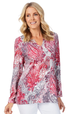 W. LANE PAISLEY PRINT SOFT LONG SLEEVE TOP, new with tags size XS. nice ...