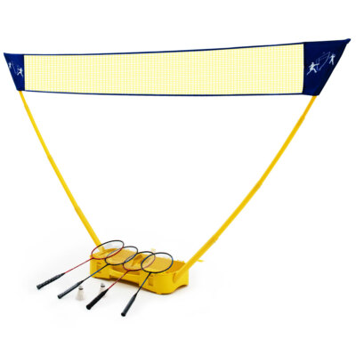 Portable Badminton Set Folding Tennis Badminton Volleyball Net w ...