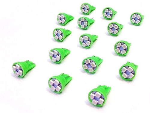 15 BRIGHT Green 194 Instrument Panel Cluster Dashboard LEDs Lights ...